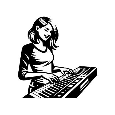 Girl Keyboard Player, SVG, and PNG - Etsy