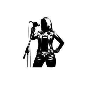 Woman Lead Singer in SVG and PNG Format - Etsy