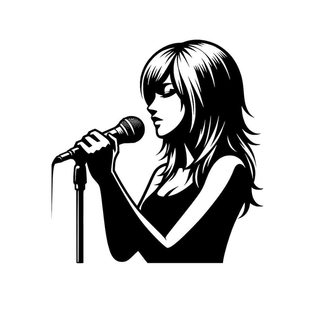 Women Singer 5, Vector Art, SVG, and PNG - Etsy