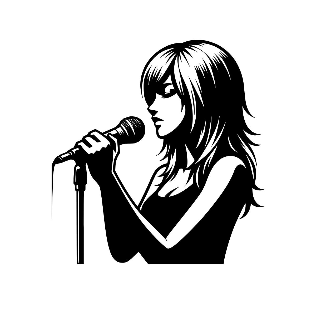 Women Singer 5, Vector Art, SVG, and PNG - Etsy