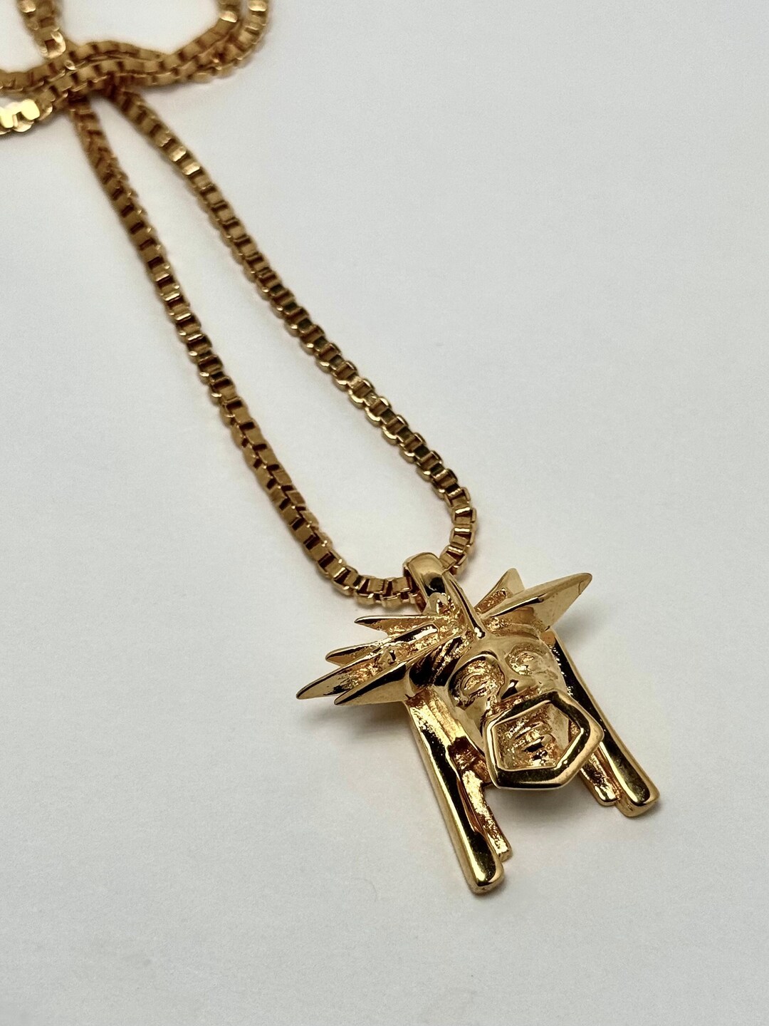 Jesus Pendant 14k Gold Plated Chain Necklace - Etsy