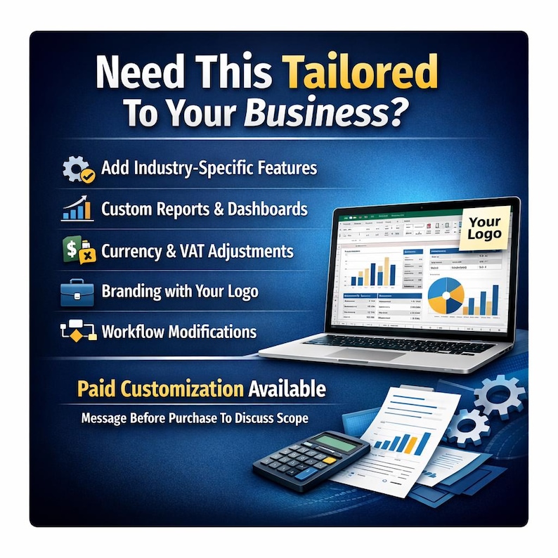 Excel Invoice Template | Small Business Billing Tracker (digital ...
