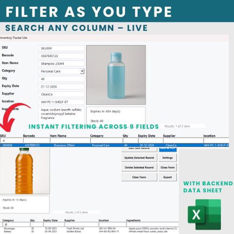 Inventory Tracker Lite – Excel Spreadsheet (VBA) | Stock, Expiry Alerts ...