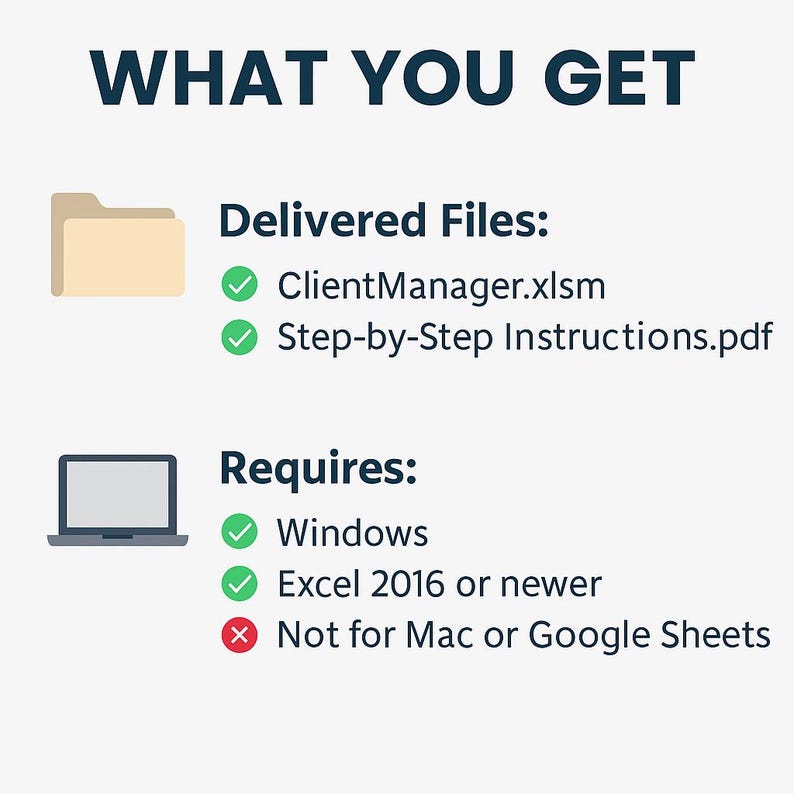 Excel Client Manager & CRM Template – VBA Userform, Lead‑tracking ...