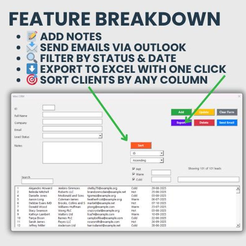 Excel Client Manager & CRM Template – VBA Userform, Lead‑tracking ...