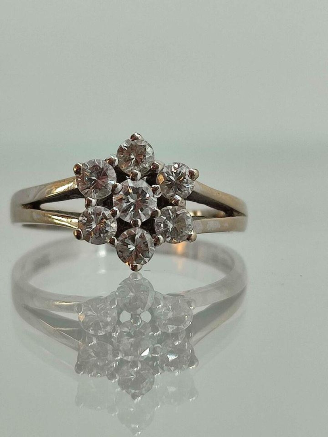 Exquisite Vintage 18ct White Gold Diamond Flower Cluster Ring - 0.90ct ...