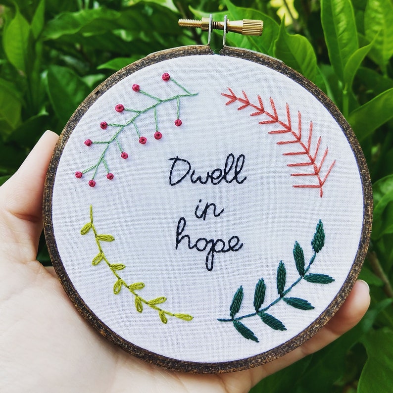 PATTERN ONLY Dwell in Hope Hand Embroidery PDF Pattern - Etsy