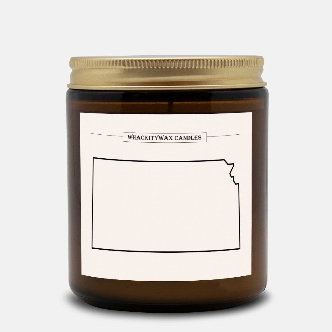 Kansas Outline Candle, Amber Jar - Etsy