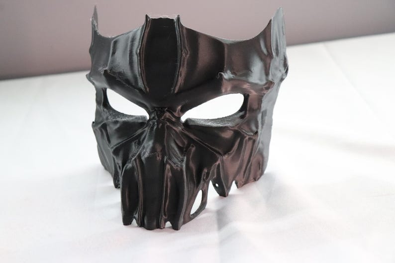 3D Printed Black Gothic Skull Mask for Halloween Costume or Cosplay - Etsy