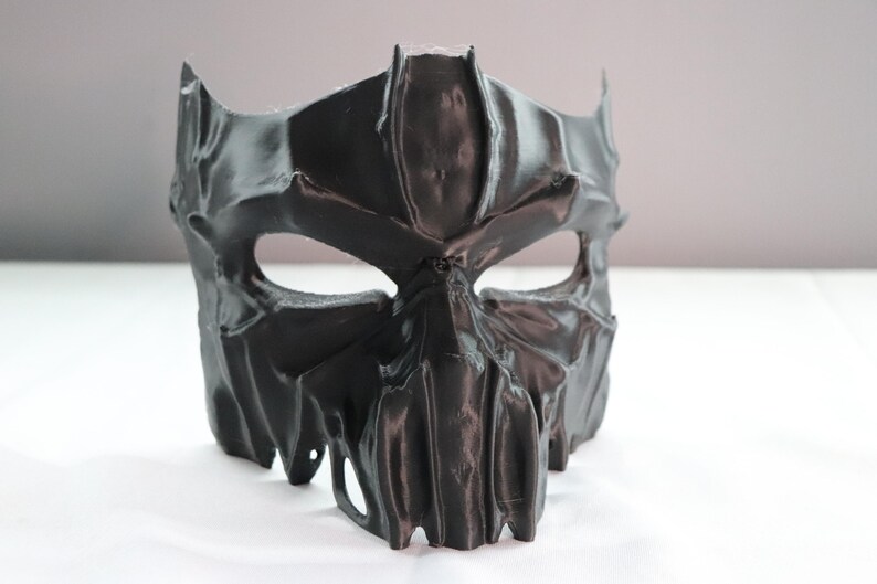 3D Printed Black Gothic Skull Mask for Halloween Costume or Cosplay - Etsy