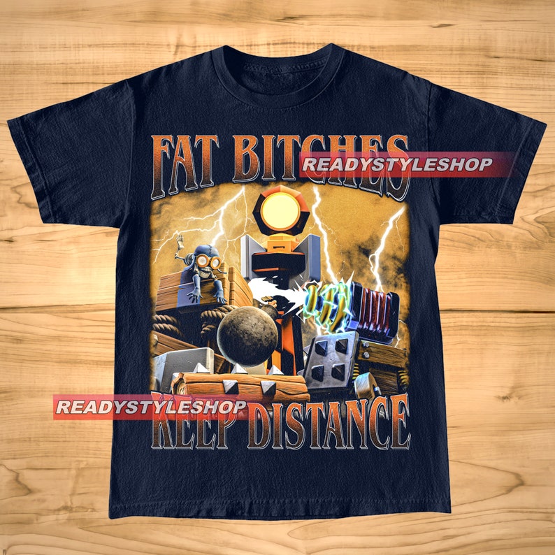 Vintage Fat Bitches Keep Distance T-shirt, Unisex Man and Women Graphic ...