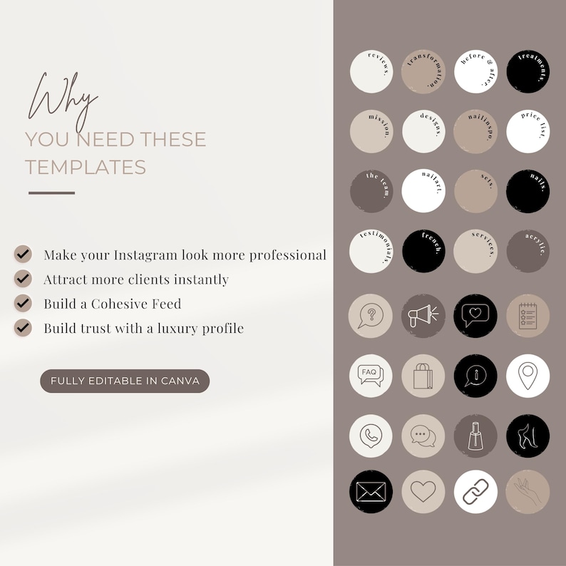 Instagram Highlight Covers for Nail Techs | 125 Nail Salon Highlight ...