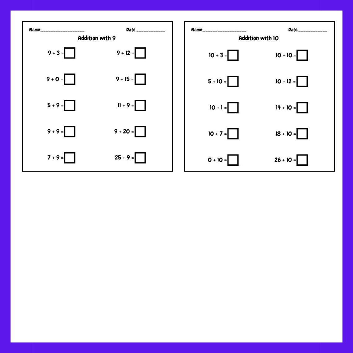 Math Worksheets for Kids - Etsy