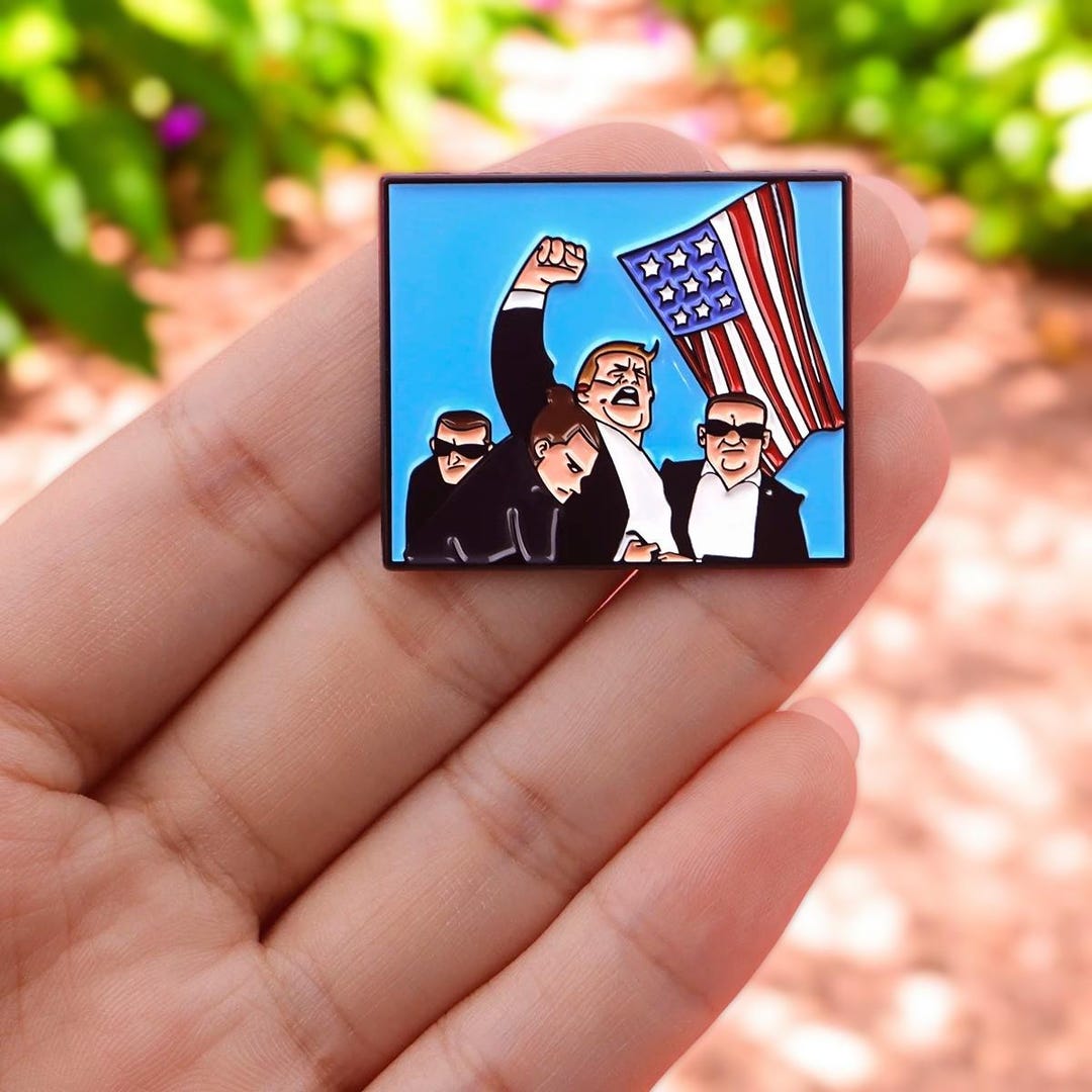 TRUMP RISES Iconic Enamel Pin Donald Trump President 2024 Campaign ...