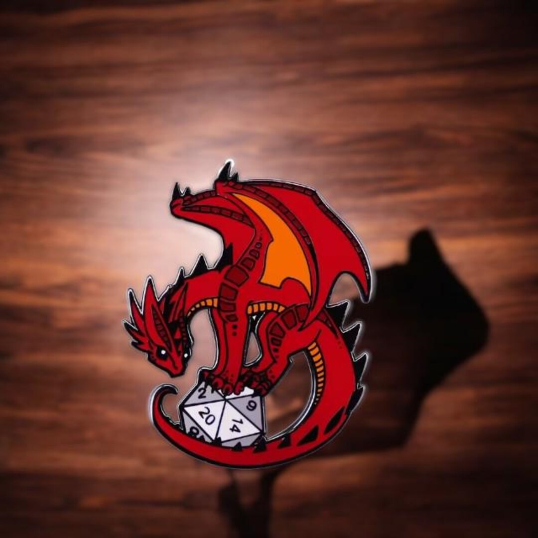 Funny Dnd Dungeon Dice Dragon Hard Pins Dnd Enamel Pin for Role Playing ...