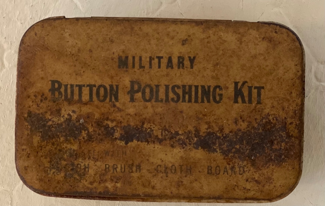 Vintage WW2 Army Button Polishing Kit Tin - Etsy