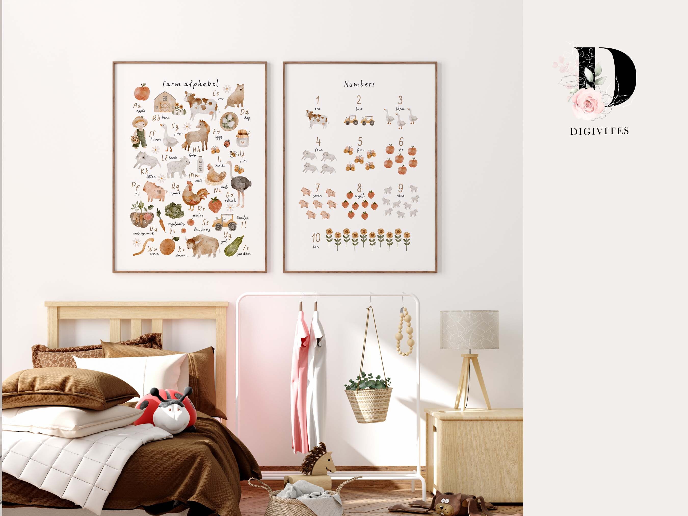 Childrens Educational Posters, Classroom Posters, Alphabet Poster, Farm ...