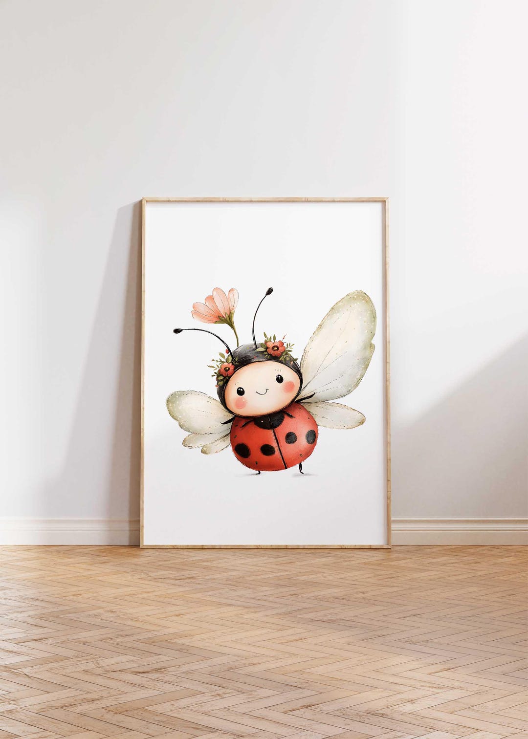 DIGITAL Lady Bug Art Print, Insect Wall Art, Kids Room Decor, Nature ...
