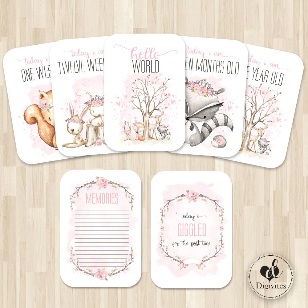 Baby Girl Milestone Cards 40 Cards Milestone and Moments - Etsy Australia