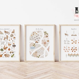 Childrens Educational Posters, Classroom Posters, Alphabet Poster, Farm ...