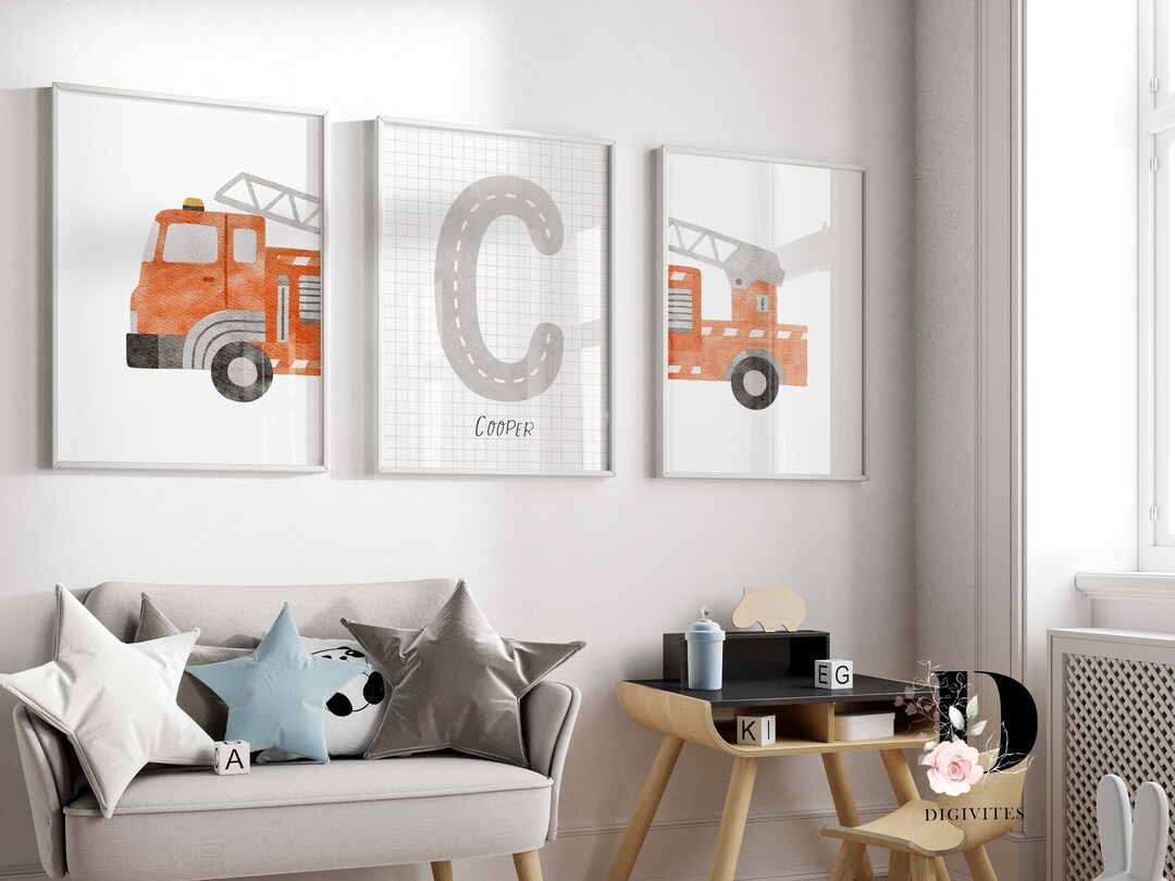 Fire Truck Print, Emergency Vehicle Prints, Printable Wall Art ...