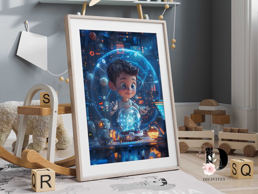 Boy and Robot Movie Poster, Animation Style Wall Art (digital Download ...