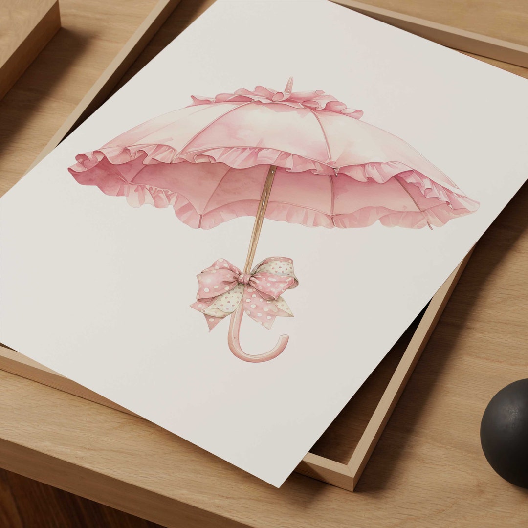 Pink Parasol Print, Bow, Coquette Nursery Decor (digital Download) - Etsy