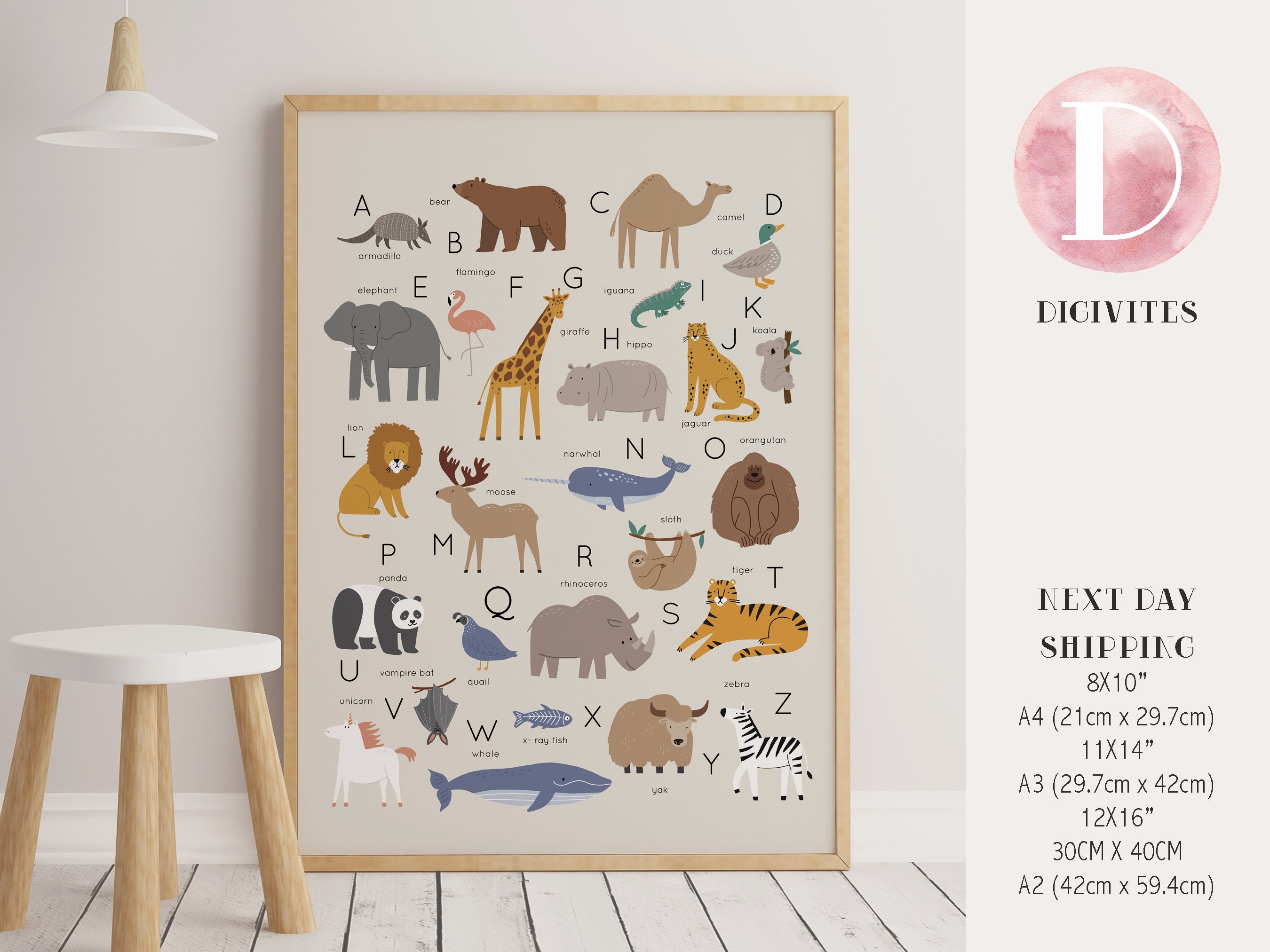 Alphabet Poster Nursery Wall Art