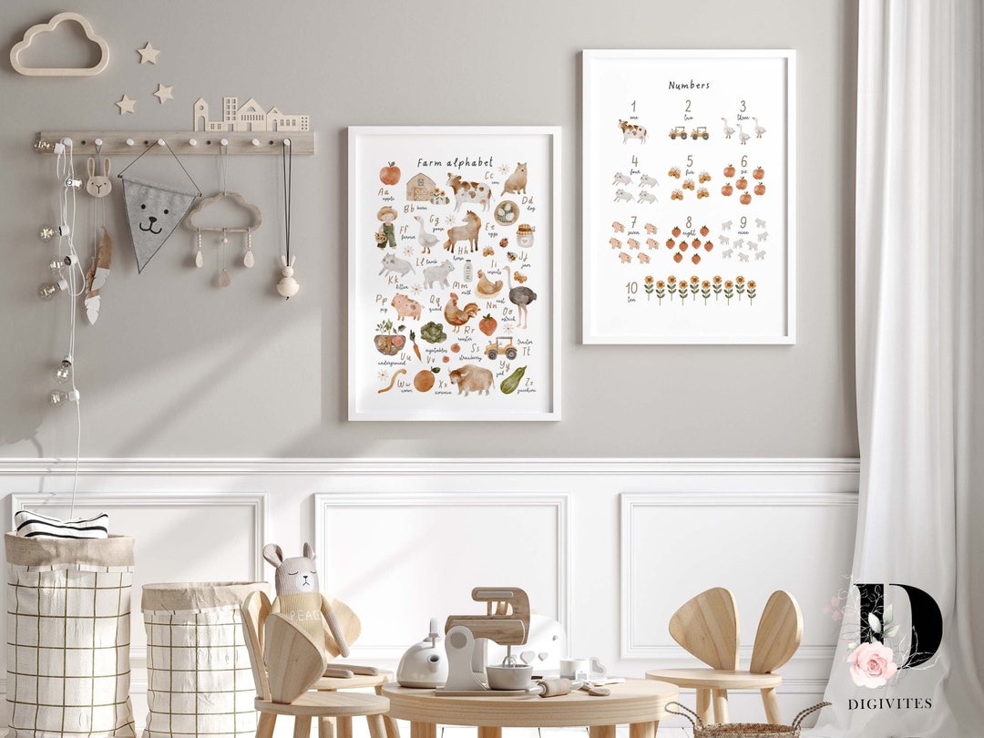 Childrens Educational Posters, Classroom Posters, Alphabet Poster, Farm ...