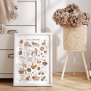 Childrens Educational Posters, Classroom Posters, Alphabet Poster, Farm ...