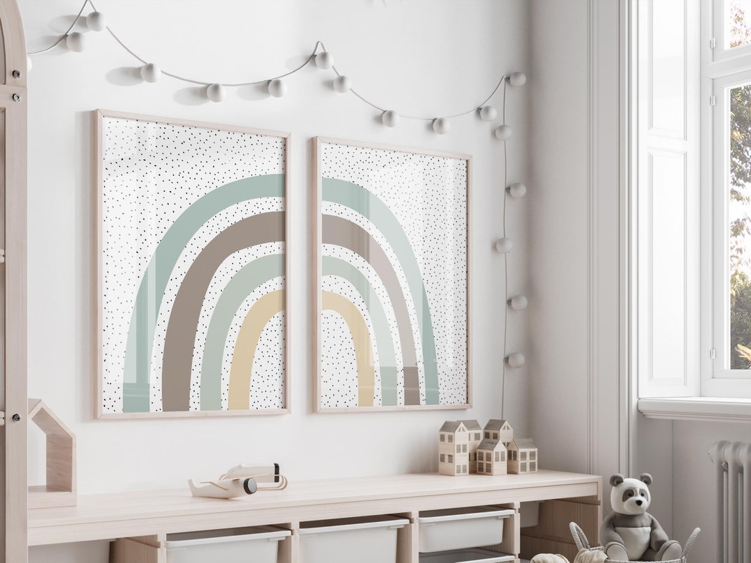 Set of 2 Digital Download Rainbow Prints, Boys Room Decor, Playroom ...