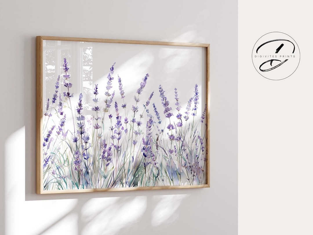DIGITAL Lavender Wall Art, Printable Nursery Wall Art, Floral Wall Art ...