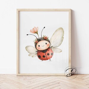 DIGITAL Lady Bug Art Print, Insect Wall Art, Kids Room Decor, Nature ...