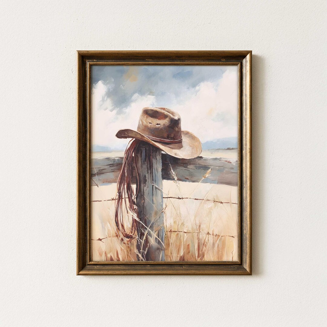 Rustic Cowboy Hat Digital Print: Western Ranch Wall Art (digital ...