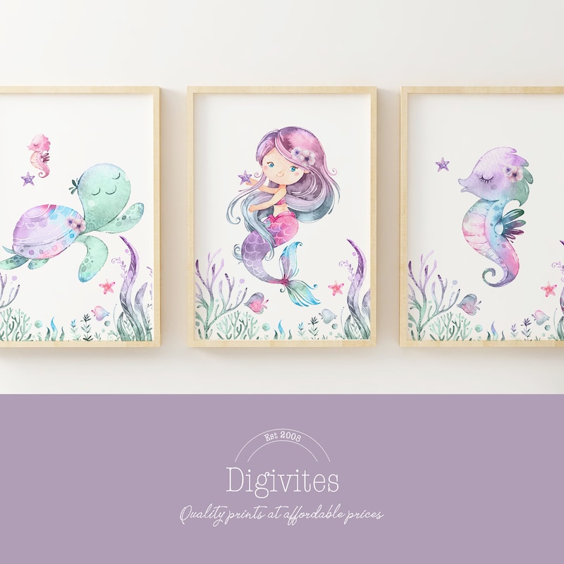 Nursery Mermaid Art Print - Etsy