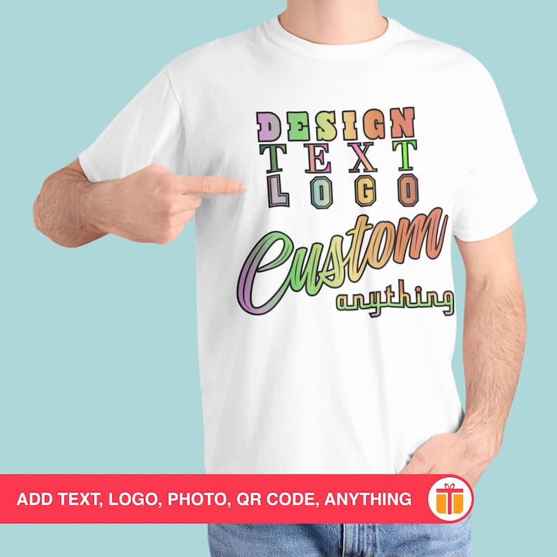 Personalized Tshirt. Custom Text Shirt, Business Logo Shirt, Create ...