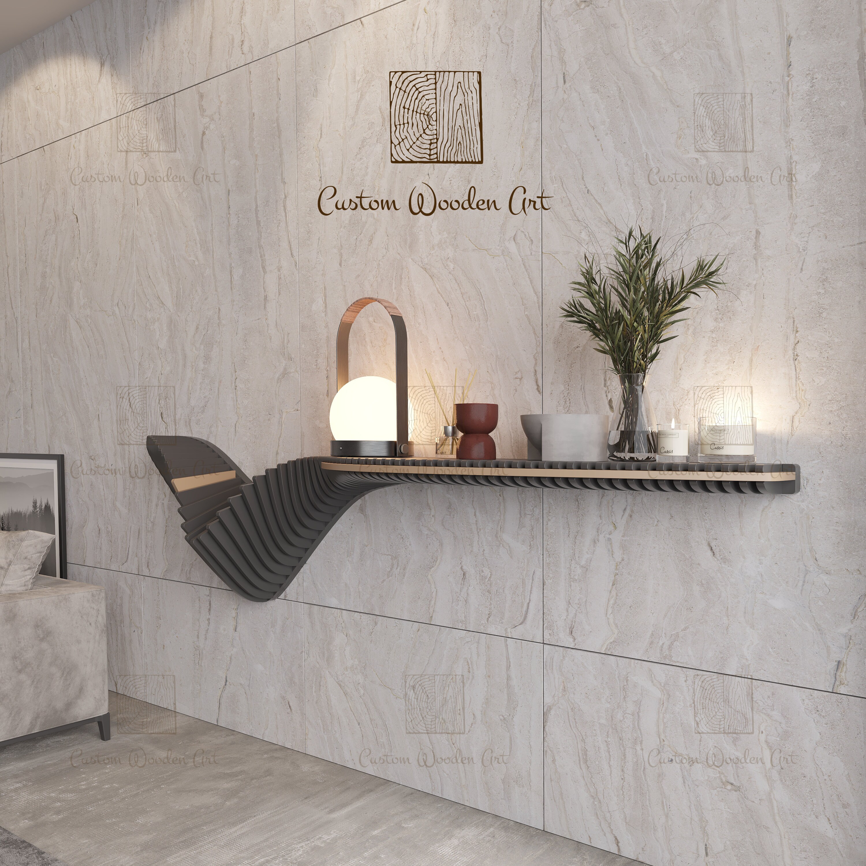 Parametric Wall Shelf A-8 Parametric Wall Art Wooden Wall Hanging ...