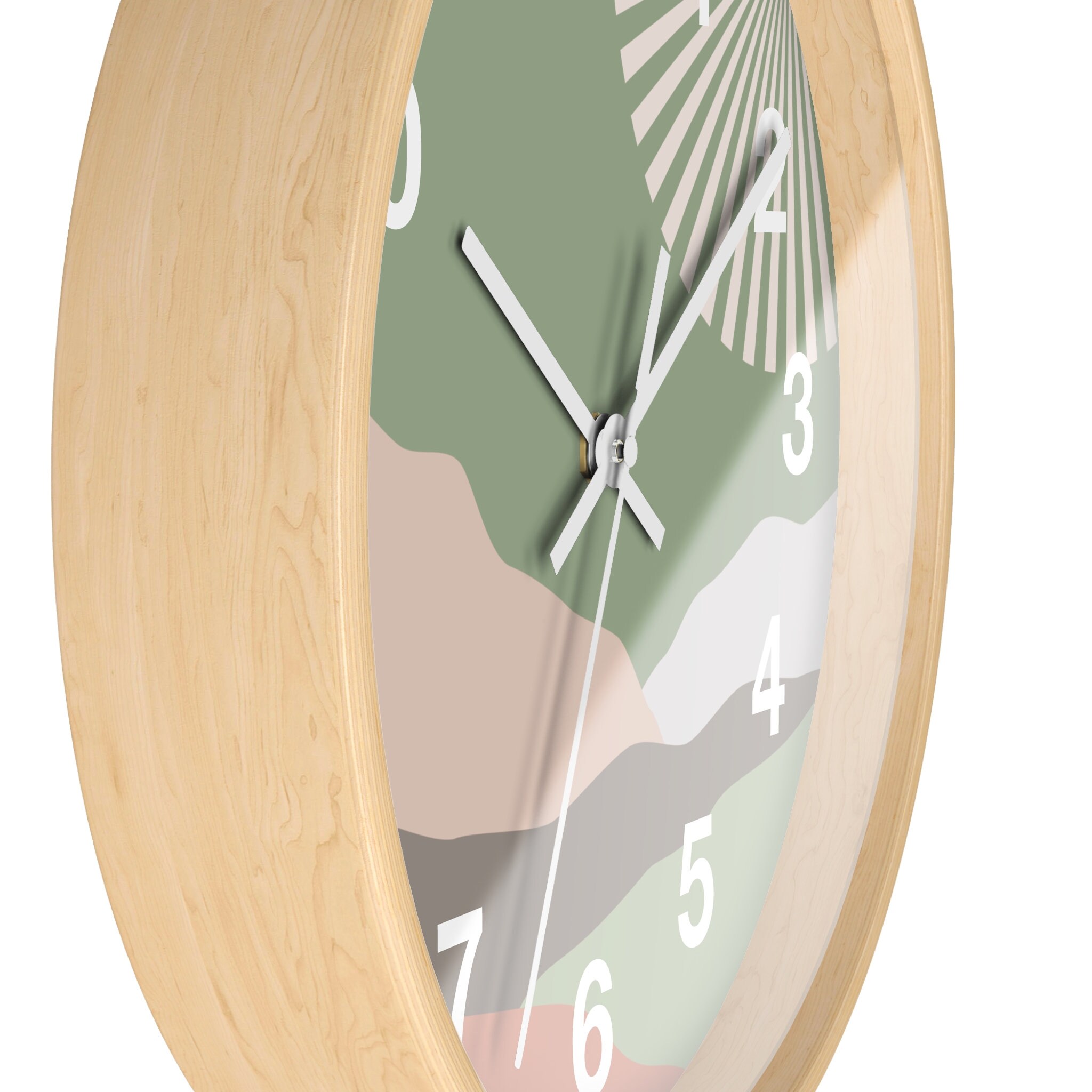 Boho Chic Sage Green Wall Clock Abstract Art for Your Space Sage Green ...