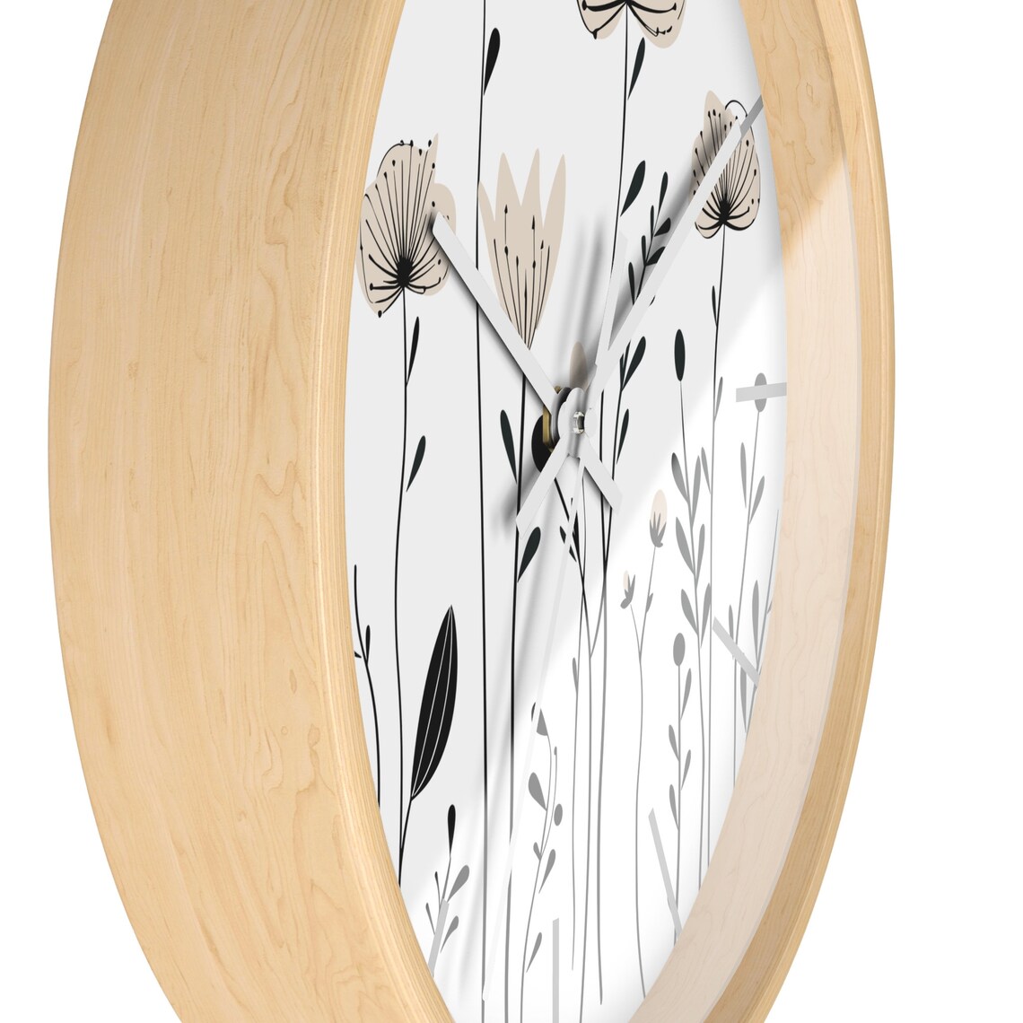 Elegant Wildflower Wall Clock Chic Wildflower Wall Clock Stylish, Non ...