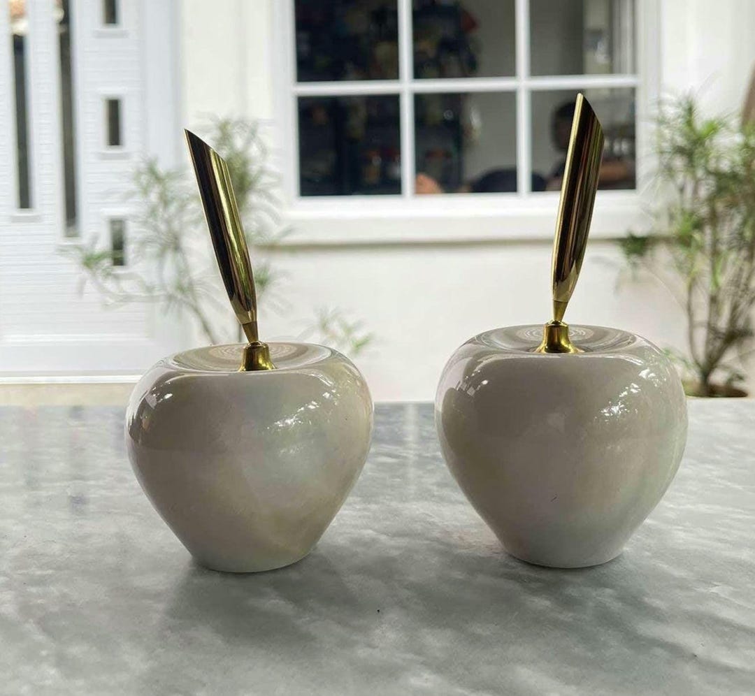 White Marble Pen Holder, Pen Stand, Pen Storage, Desk Organizer, Office ...