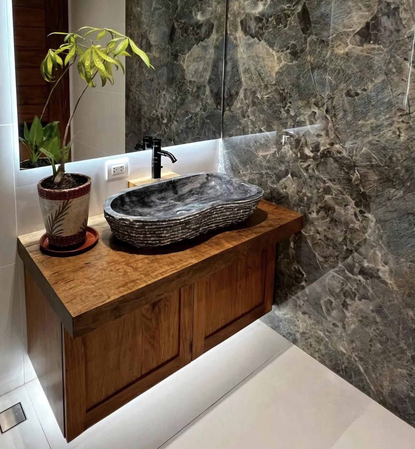 Bathroom Irregular Marble Sink, Counter Basin, Handcrafted Bathroom ...