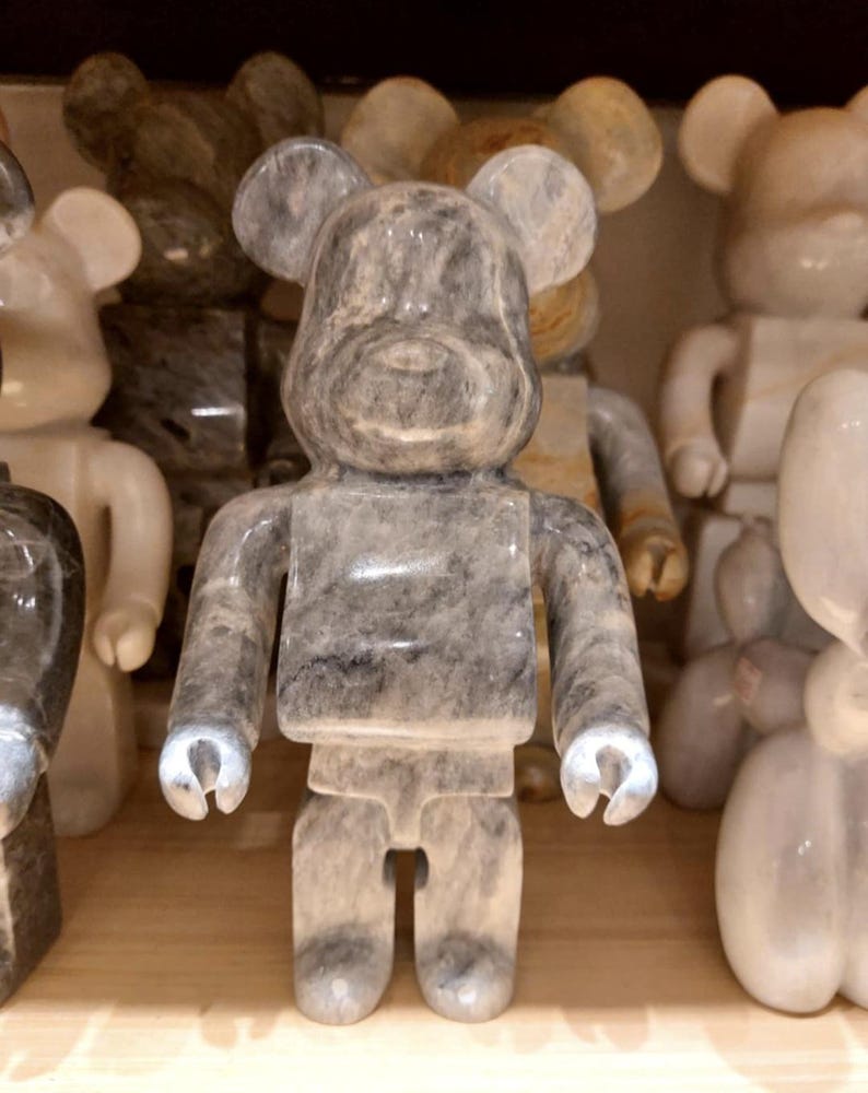 Marble Bearbrick Decorative Statue, White Bear Brick Figurine, Home ...