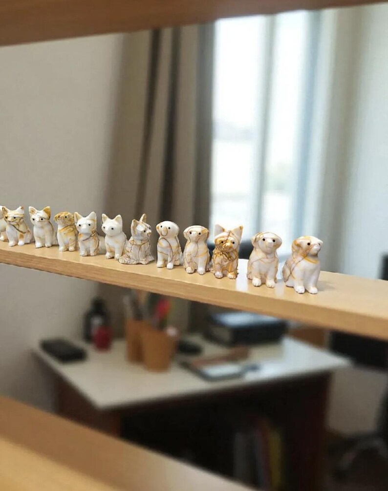 Hand-carved Marble Cat Figurines, Decorative Cat Lover Gift - Etsy
