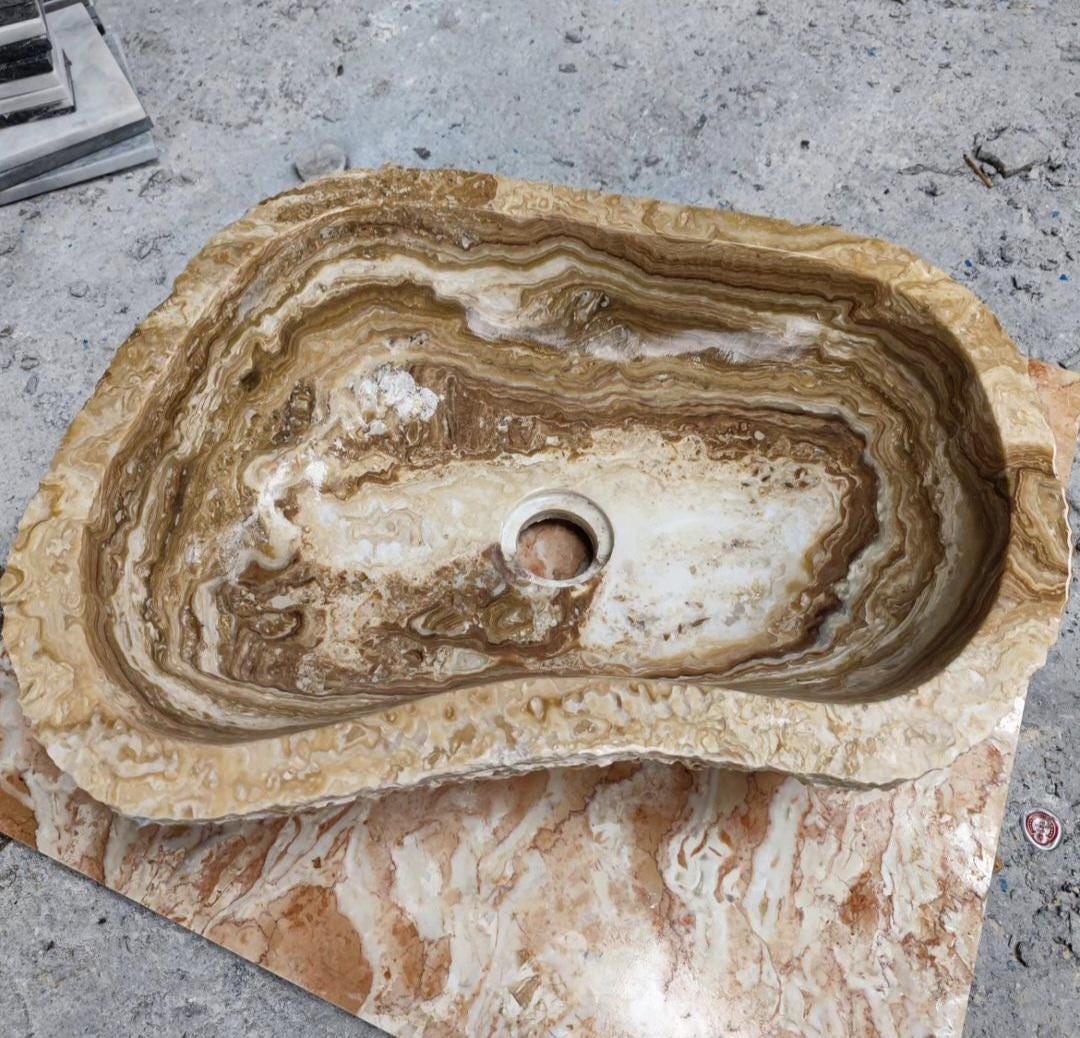 Bathroom Irregular Marble Sink, Counter Basin, Handcrafted Bathroom ...