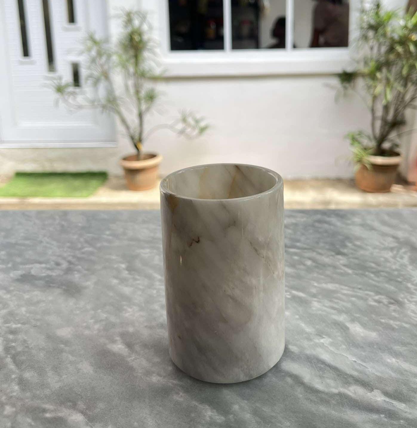 White Marble Pen and Pencil Holder, Desk Organizer - Etsy