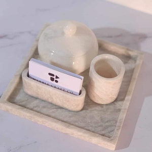 Personalized Marble Business Card Holder for Desk, Executive Calling ...