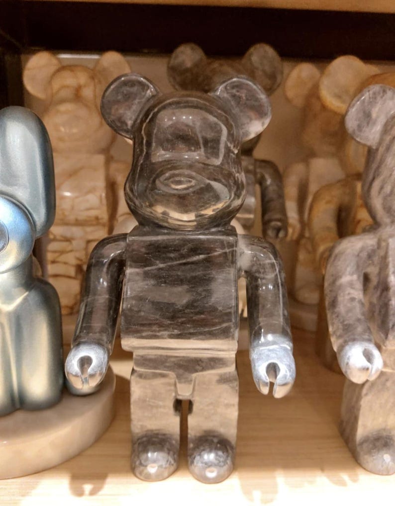 Marble Bearbrick Decorative Statue, White Bear Brick Figurine, Home ...