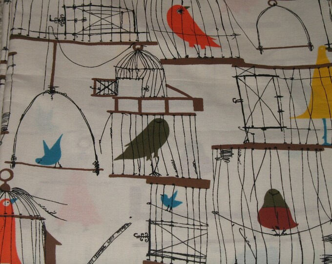 Birdcage Cotton Fabric Bird Cage Quilting Fabric Retro - Etsy