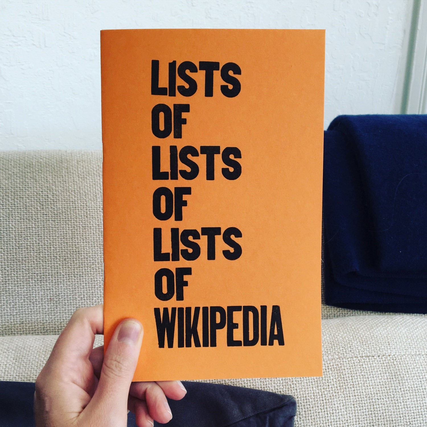 Lists of Lists of Lists of Wikipedia - Handmade Zine - Etsy