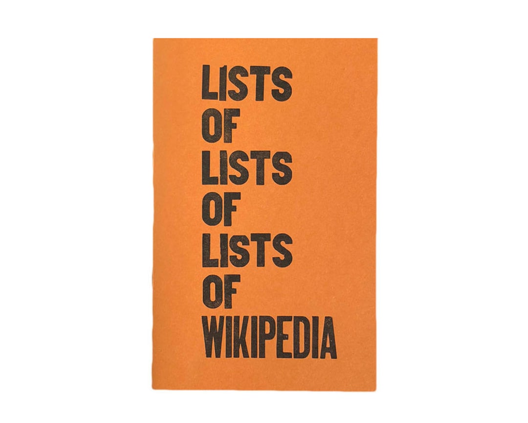 Lists of Lists of Lists of Wikipedia - Handmade Zine - Etsy